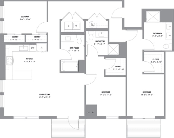 Floor Plans of Apex 400 Apartments in Glen Ellyn, IL