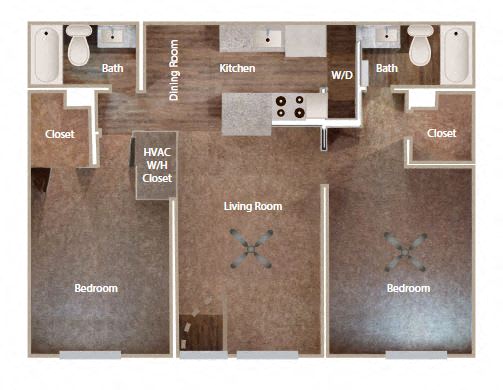 Floor Plans of Midtown Apartments in Victoria, TX