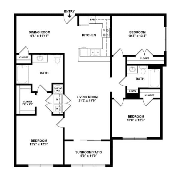 Fort Mill Apartments | Millcrest Park Floor Plans