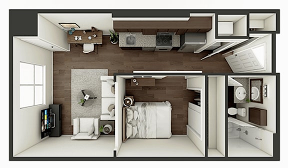 small studio apartment layout plan