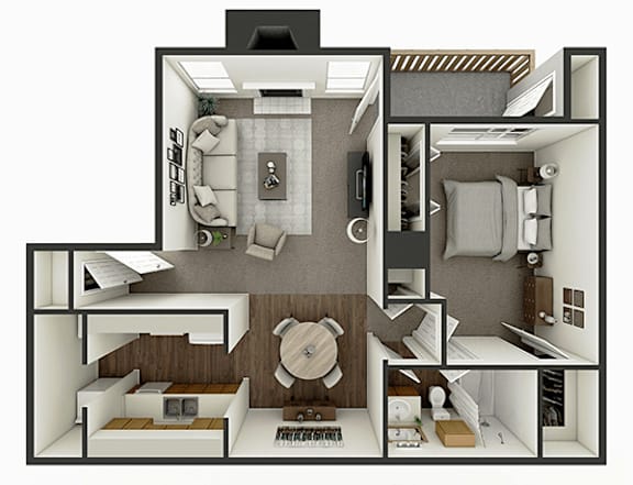 1 bed flat floorplan