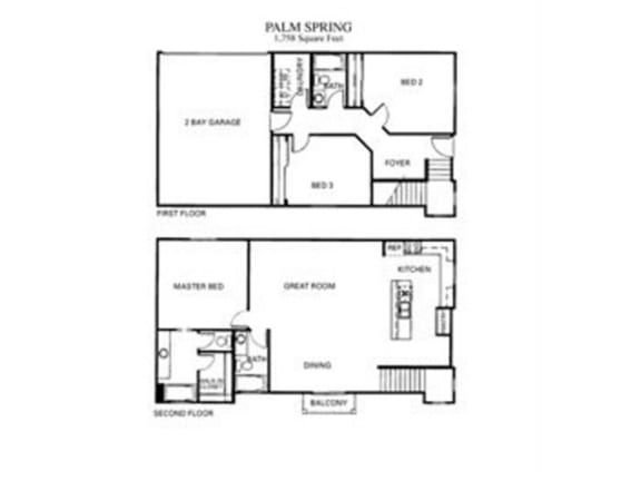 Floor Plans of Palmilla Townhomes in North Las Vegas, NV