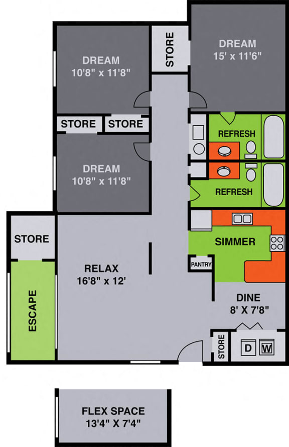 Floor Plans of Hunting Ridge Apartments in Raleigh, NC
