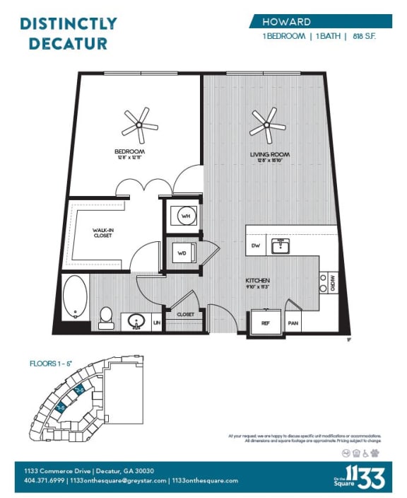 Floor Plans of 1133 on the Square in Decatur, GA
