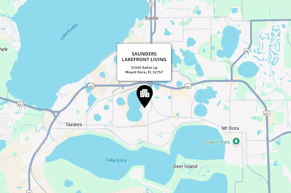 Map and Directions to Saunders Lakefront Living in Mount Dora, FL