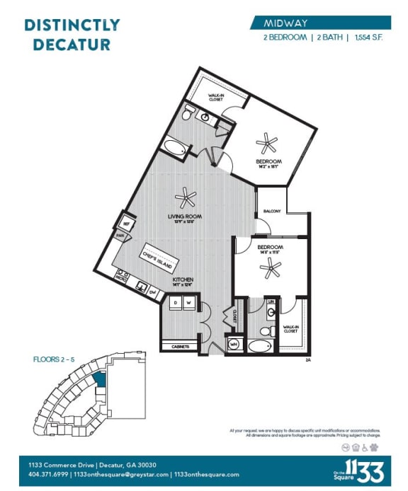 Floor Plans of 1133 on the Square in Decatur, GA