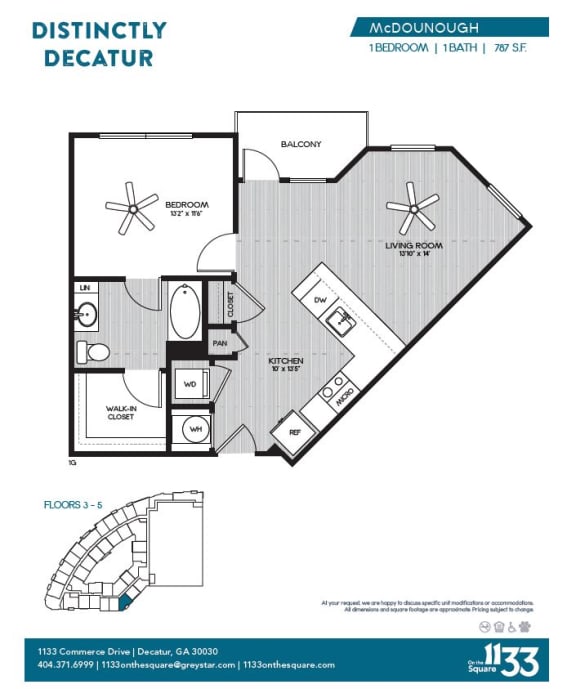 Floor Plans of 1133 on the Square in Decatur, GA