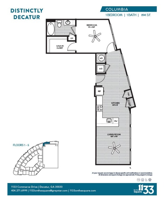 Floor Plans of 1133 on the Square in Decatur, GA