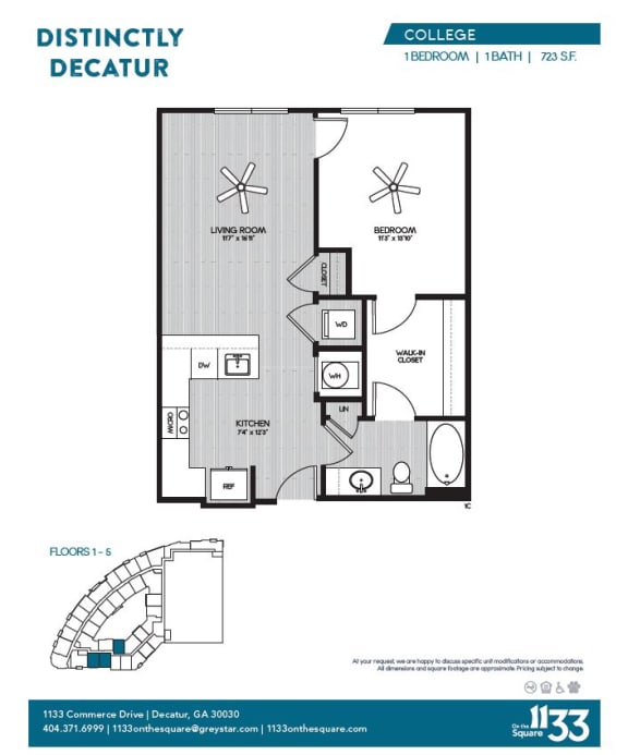 Floor Plans of 1133 on the Square in Decatur, GA
