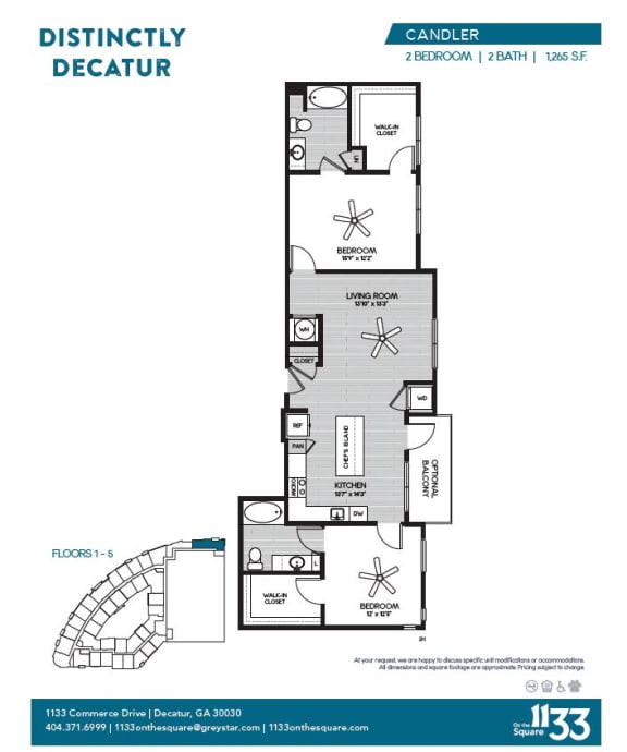 Floor Plans of 1133 on the Square in Decatur, GA