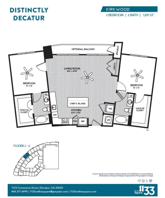Floor Plans of 1133 on the Square in Decatur, GA