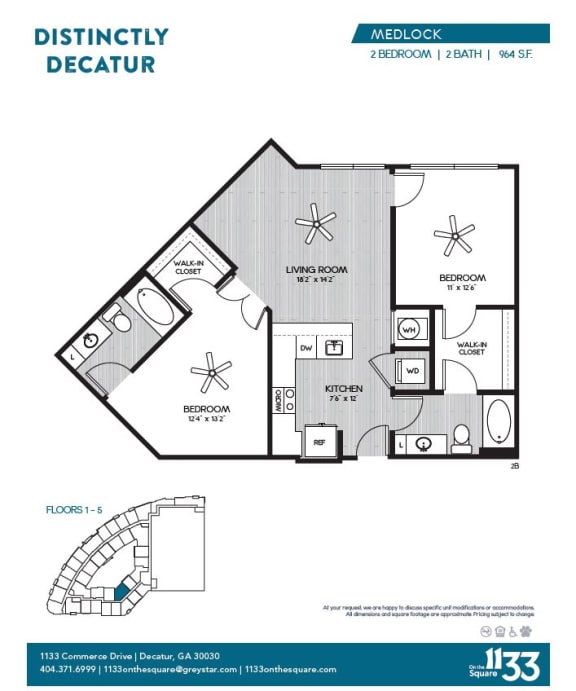 Floor Plans of 1133 on the Square in Decatur, GA