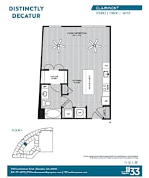 Floor Plans of 1133 on the Square in Decatur, GA