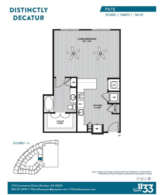 Floor Plans of 1133 on the Square in Decatur, GA