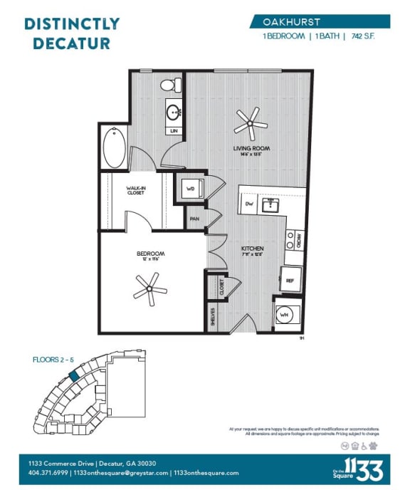 Floor Plans of 1133 on the Square in Decatur, GA