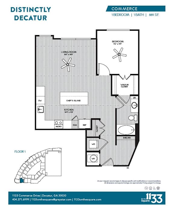 Floor Plans of 1133 on the Square in Decatur, GA