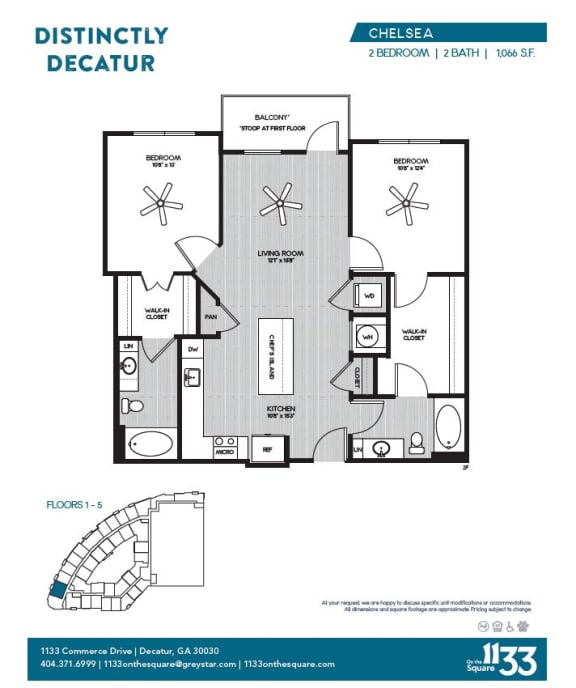 Floor Plans of 1133 on the Square in Decatur, GA