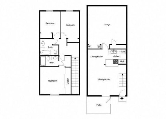 Floor Plans of Lexington Townhomes in Montclair, CA