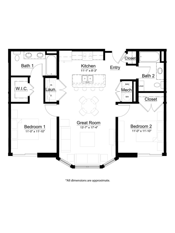 Floor Plans of Metro Crossing Apartments in Owings Mills, MD