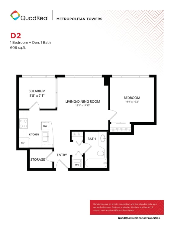 Floor Plans of Metropolitan Towers in Vancouver, BC