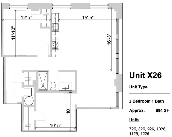 Floor Plans of Textile Apartments in Cincinnati, OH