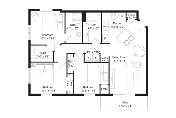 Floor Plans of Quarry Ridge Apartments in Rochester, MN