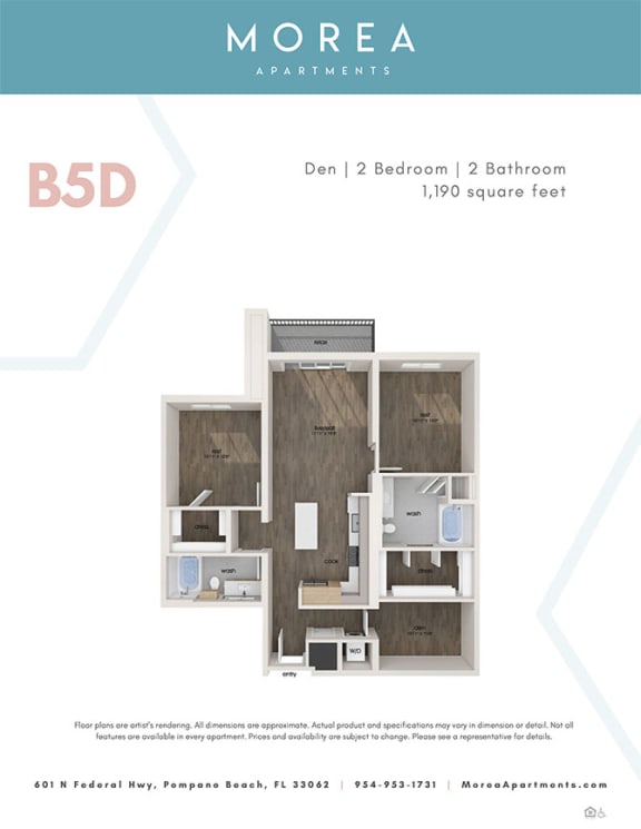 Floor Plans of Morea Apartments in Pompano Beach, FL