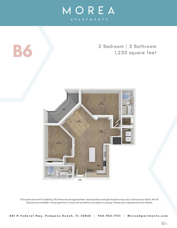 Floor Plans of Morea Apartments in Pompano Beach, FL