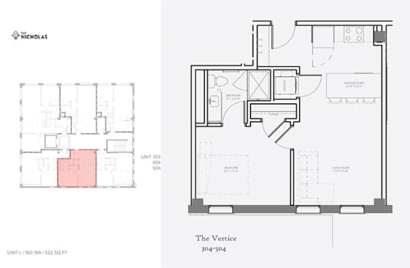 1 & 2 Bedroom Apartments in St. Louis, MO | The Nicholas | Floor Plans