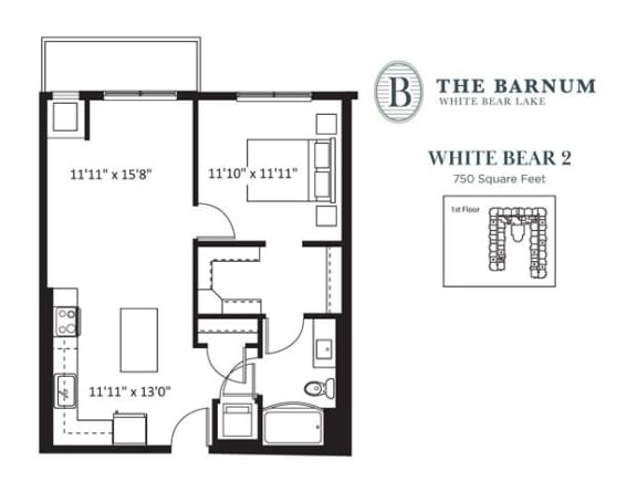 Floor Plans of The Barnum in White Bear Lake, MN