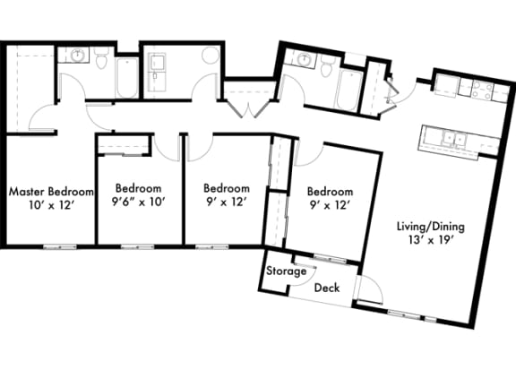 Floor Plans of Grandview Apartments in Kent, WA