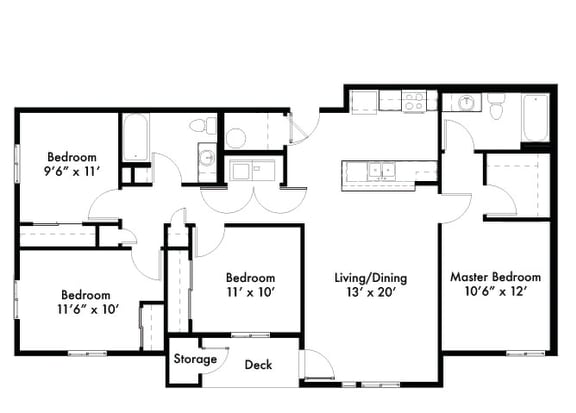 Floor Plans of Grandview Apartments in Kent, WA