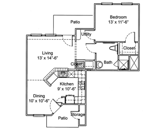 Floor Plans of Cobbelstone Senior Apartments in Fort Worth, TX