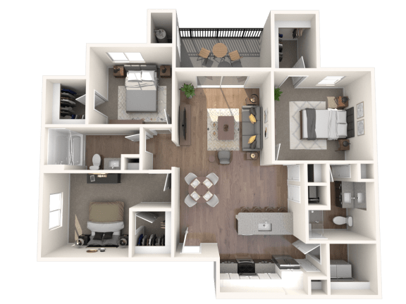 1, 2 & 3 Bedroom Apartments in Chandler, AZ | Zaterra | Floor Plans
