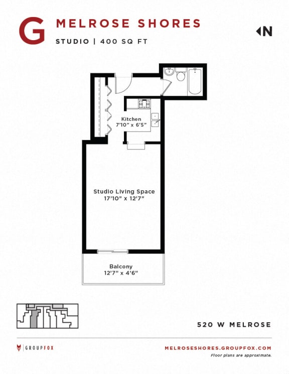 Floor Plans of Melrose Shores in Chicago, IL