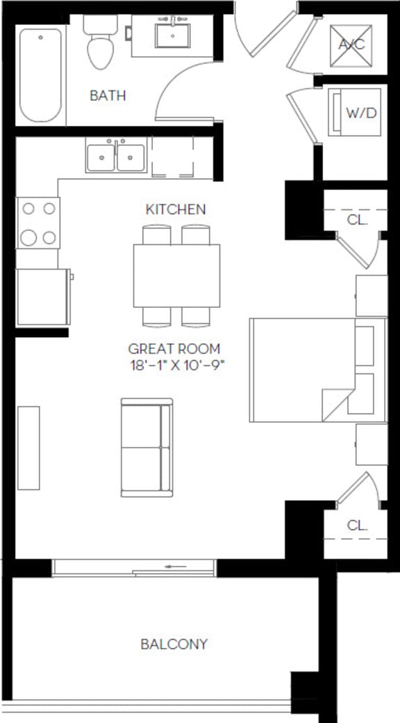 Studio, 1 & 2 Bedroom Apartments in Miami FL | Floor Plans