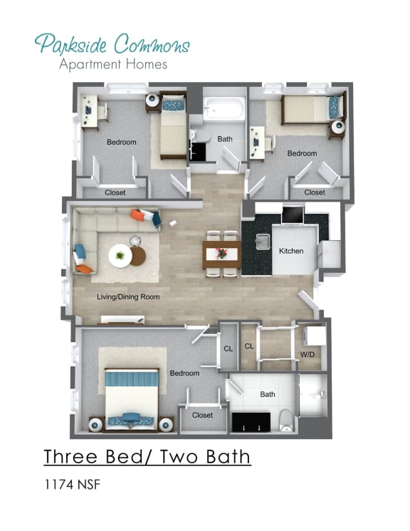 Floor Plans of Parkside Commons Apartments in Chelsea, MA