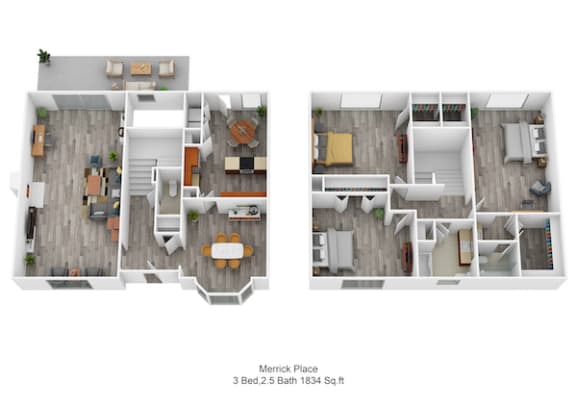 1, 2 & 3 Bedroom Apartments & Townhomes in Lexington, KY | Merrick Place