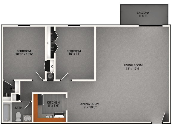 Floor Plans of Parkside Terrace in Silver Spring, MD