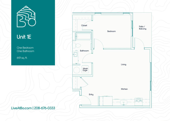 Floor Plans of Bo Apartments in Coeur d'Alene, ID