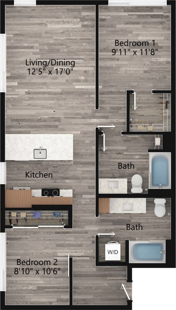 Floor Plans of Mason and Main in Seattle, WA