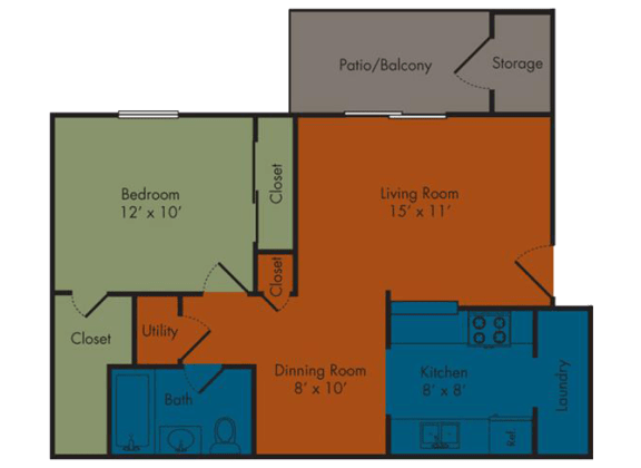 Open Apartments | View Floor Plans of Loper Commons in Shelbyville, IN