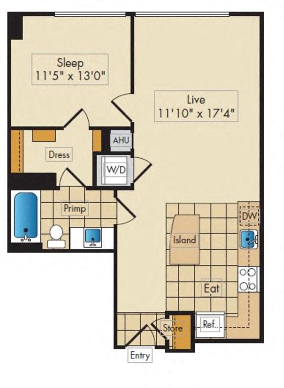 Floor Plans of Flats 130 at Constitution Square in Washington, DC