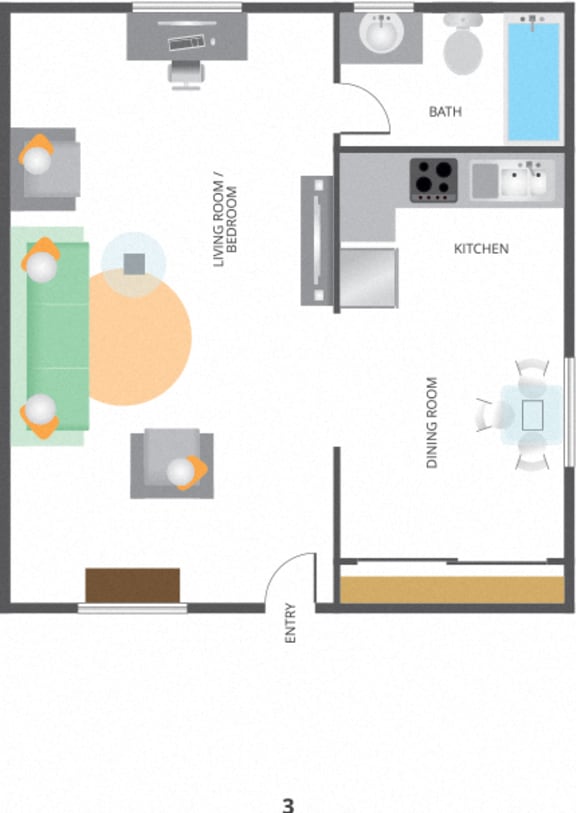 Studio & 1 Bedroom Floor Plans | South Olive Apartments