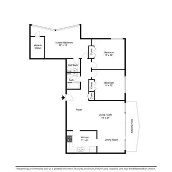 Floor Plans of Water's Edge in Euclid, OH