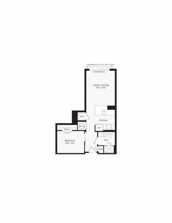 Floor Plans of The Brody in Bethesda, MD