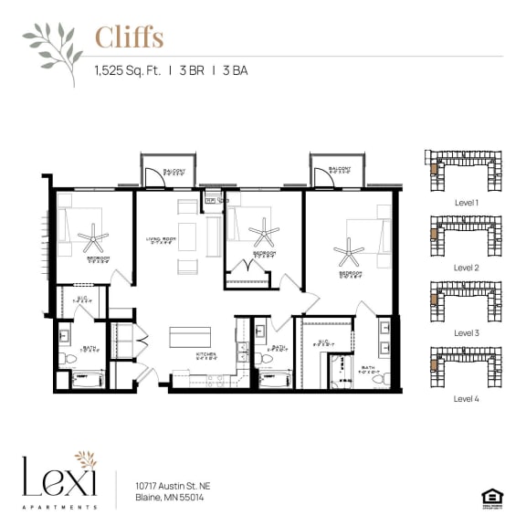 Floor Plans of Lexi Apartments in Blaine, MN
