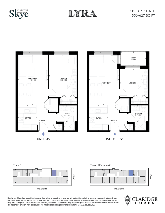 Floor Plans of Skye Rentals in Ottawa, ON