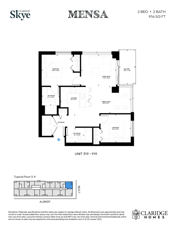 Floor Plans of Skye Rentals in Ottawa, ON