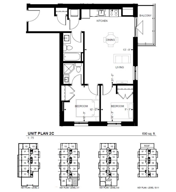 Floor Plans of The Scott in Kitchener, ON
